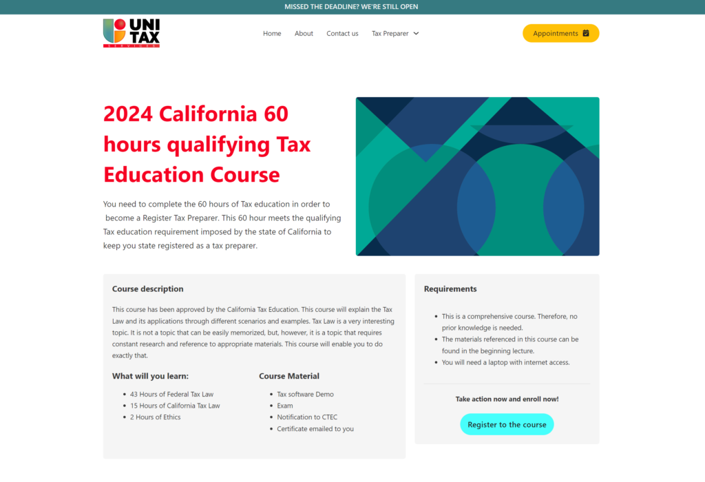 Tax Training – Unitax Services